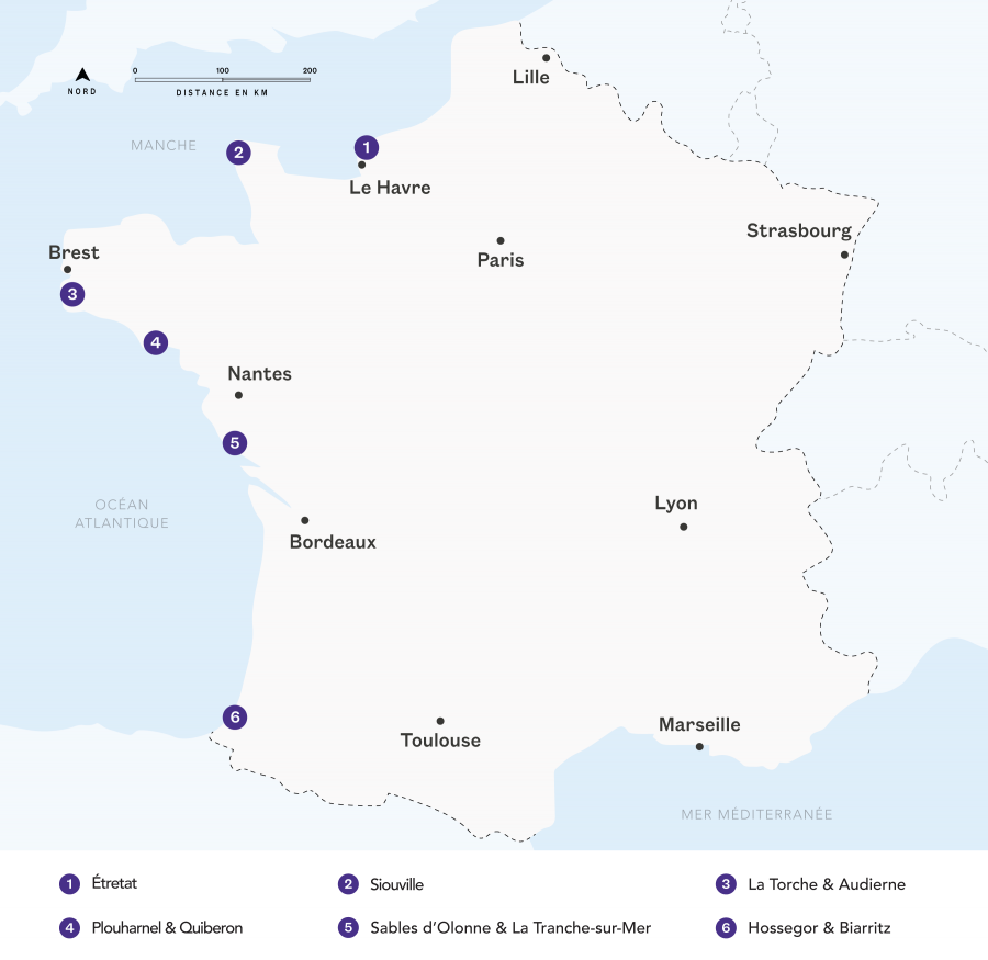 6 spots de surf en France